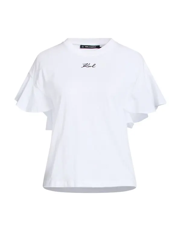 Karl Lagerfeld Embroidered Organic Cotton T-shirt - White