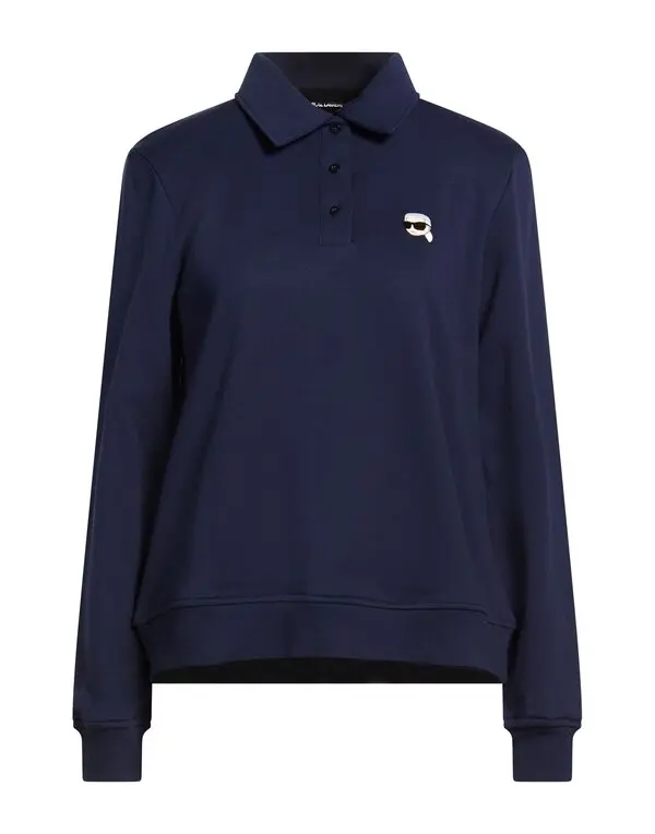 Karl Lagerfeld Organic Cotton Sweatshirt With Embroidered Logo - Navy