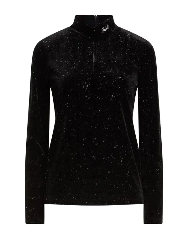 Karl Lagerfeld Long Sleeve Velvet T-shirt