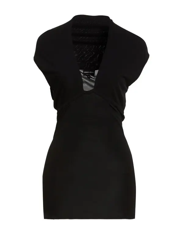 Giorgio Armani Crepe Deep Neck Short Sleeve Top