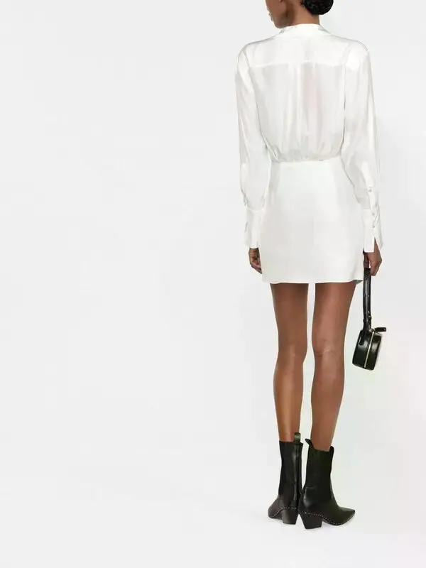 Gauge81 Silk Open-neck Shirt Dress - White