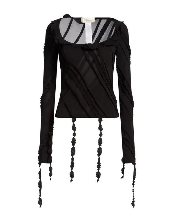 Blumarine Long Sleeve Ruffled Top