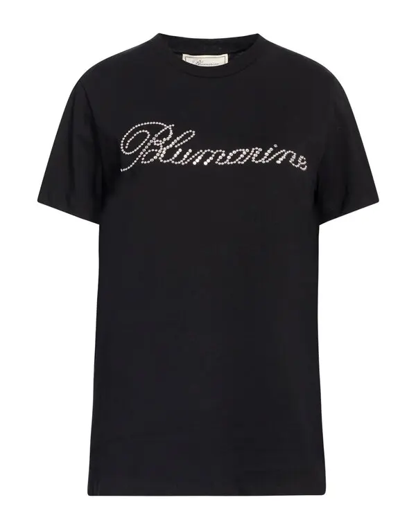 Blumarine Embellished Cotton T-shirt - Black