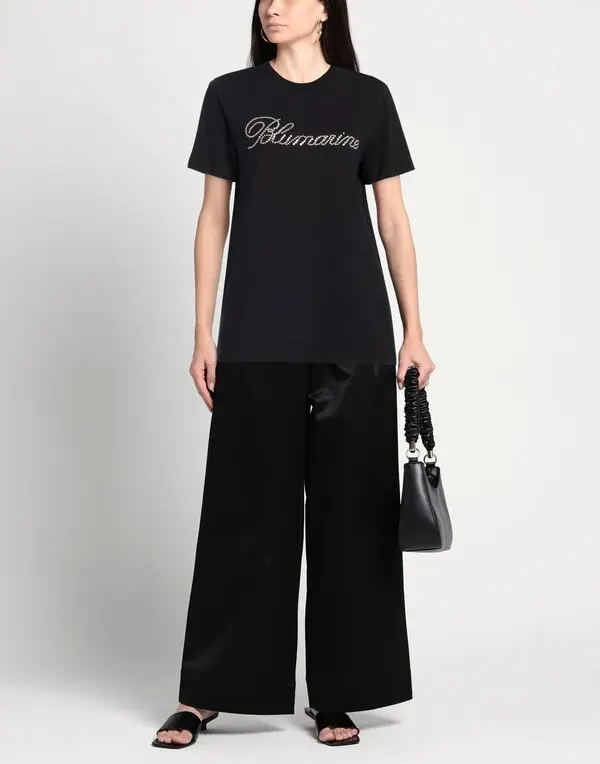 Blumarine Embellished Cotton T-shirt - Black