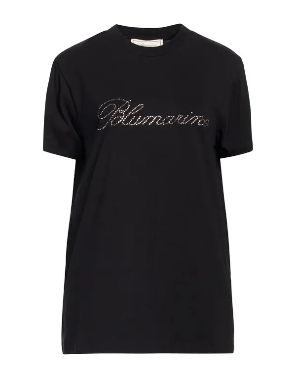 Blumarine Cotton T-shirt With Crystal Appliqués