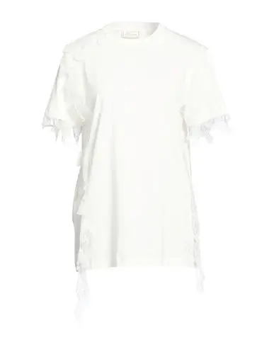 Blumarine Cotton T-shirt With Lace Trim - White