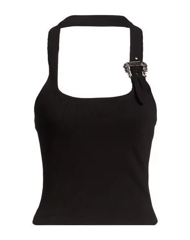 Versace Cotton Blend Crop Top With Buckle Detail