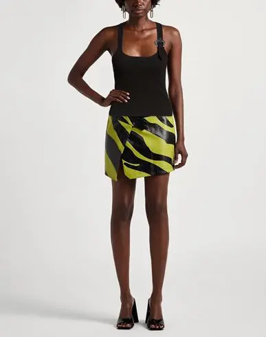 Versace Cotton Blend Crop Top With Buckle Detail