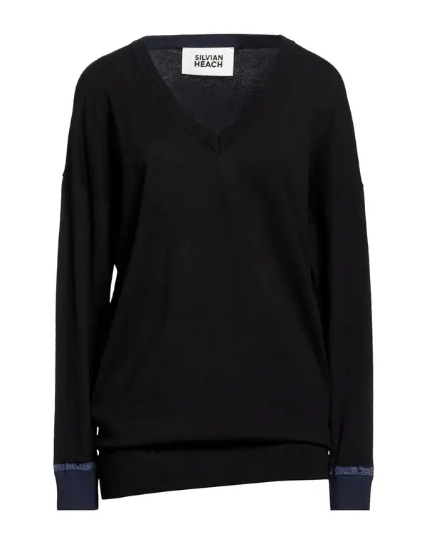 SILVIAN HEACH V-neck Knit Sweater - Black