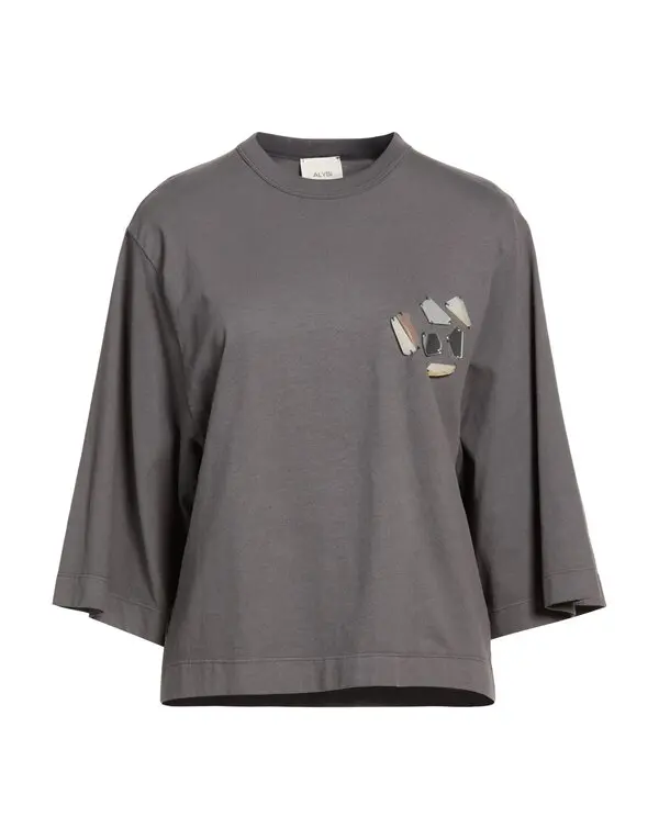 ALYSI Cotton Jersey T-shirt With Appliqué Detail