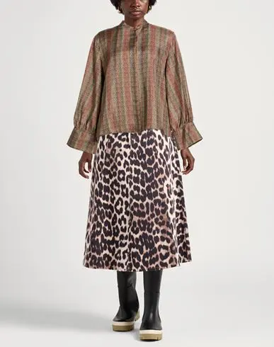 Momoni Multicolor Satin Crewneck Long Sleeve Shirt