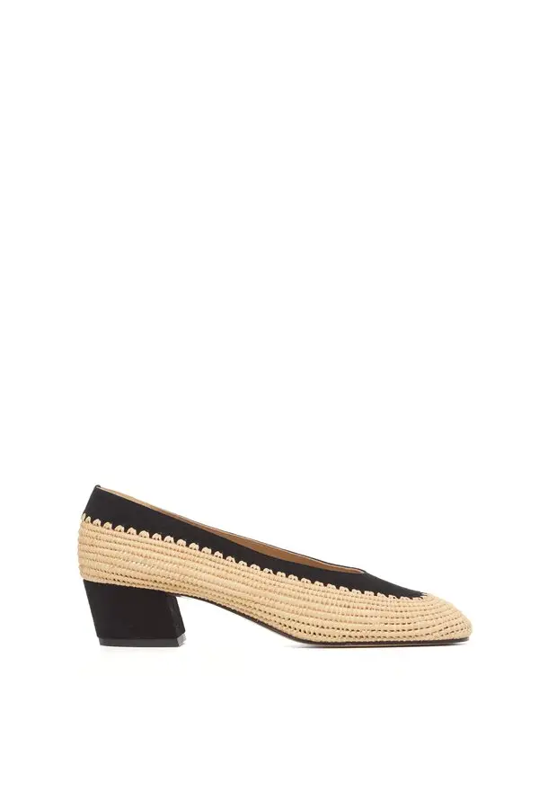 Gabriela Hearst Strength Pump In Suede And Raffia
