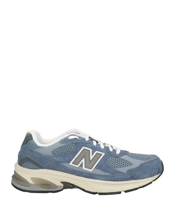 NEW BALANCE Slate Leather And Textile Low-top Sneakers - Blue