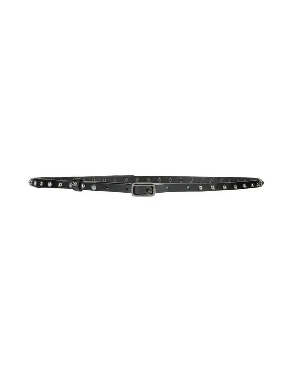 High Leather Belt With Studs And Appliqués