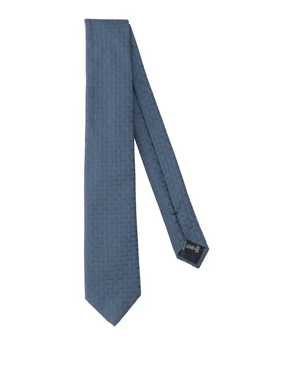 Giorgio Armani Slate Silk Jacquard Geometric Print Necktie