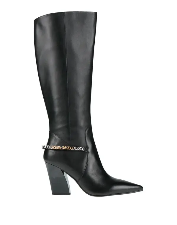 Pinko Calfskin Embellished Sculptural Heel Boots