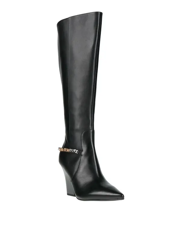 Pinko Calfskin Embellished Sculptural Heel Boots