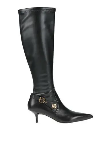 Pinko Leather Embellished Pointed Toe Low Heel Boots