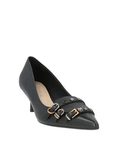Pinko Leather Pumps With Buckle And Stud Embellishments