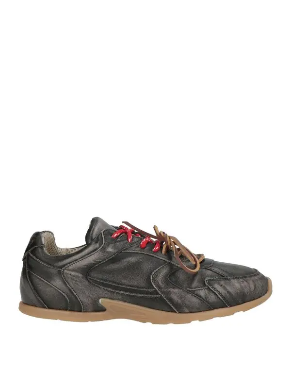 OVYE Leather Distressed Low-top Sneakers - Grey