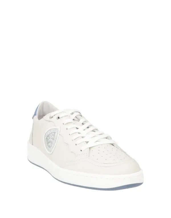 BLAUER. Leather And Textile Fiber Low-top Sneakers With Embellished Logo