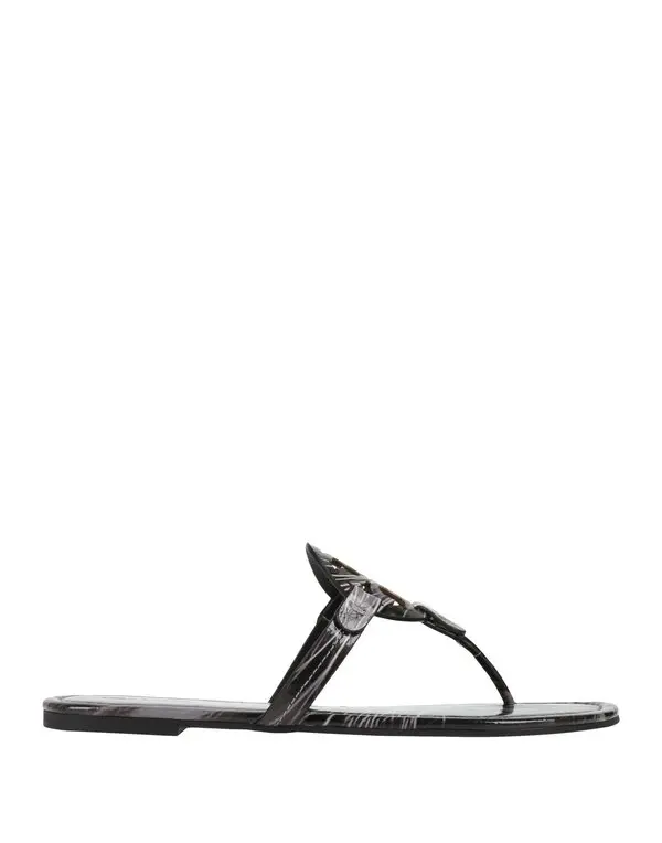 Tory Burch Leather Thong Sandals - Grey