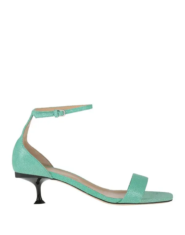 SERGIO ROSSI Metallic Lizard-print Leather Sandals