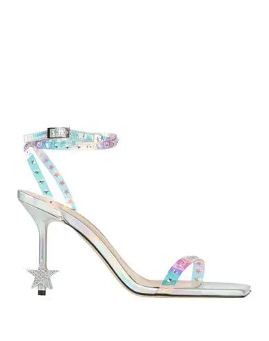 Mach & Mach Leather And Pvc Sandals With Crystal Embellishments