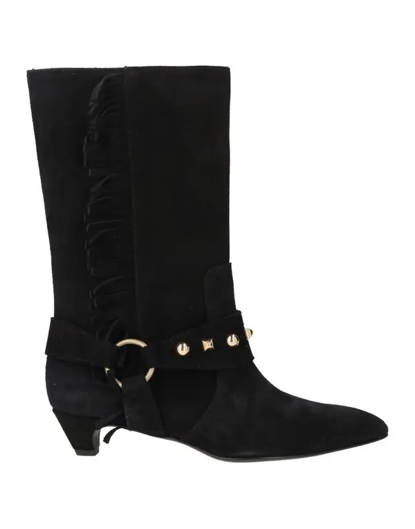 OVYE Suede Appliqué Boots - Black