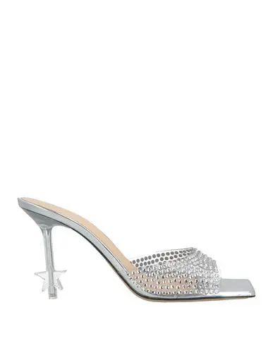 Mach & Mach Crystal Embellished Leather And Pvc Square Toe Geometric Heel Slides