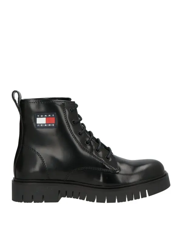 Tommy Hilfiger Glossed-leather Lace-up Combat Boots