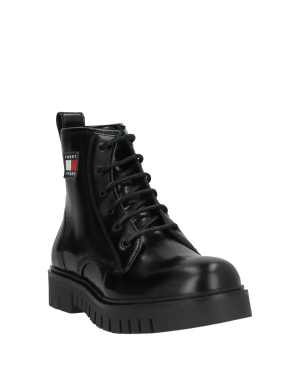 Tommy Hilfiger Glossed-leather Lace-up Combat Boots