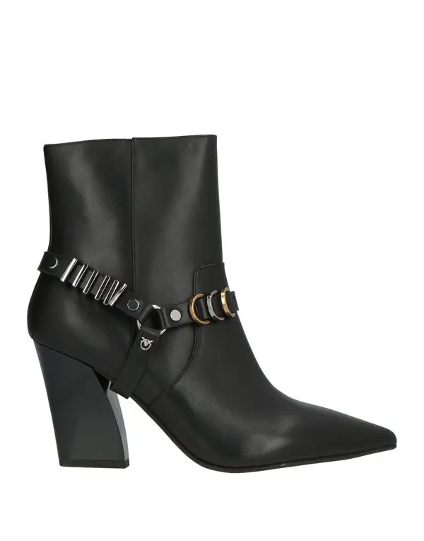 Pinko Leather Ankle Boots With Block Heel
