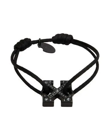 OFF-WHITE™ Crystal Embellished Bracelet In Brass - Black
