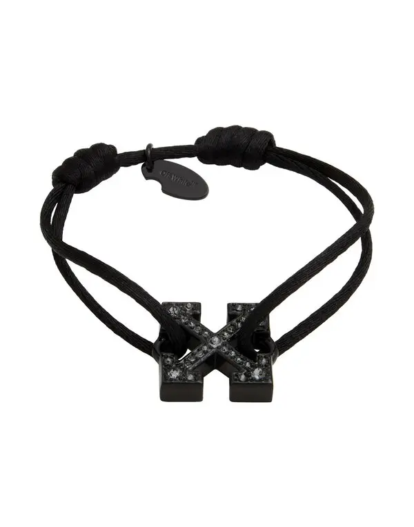 OFF-WHITE™ Crystal Embellished Bracelet In Brass