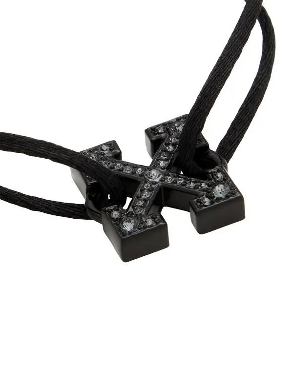 OFF-WHITE™ Crystal Embellished Bracelet In Brass