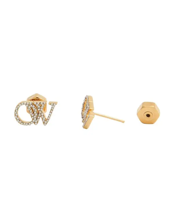 OFF-WHITE™ Brass And Crystal Stud Earrings