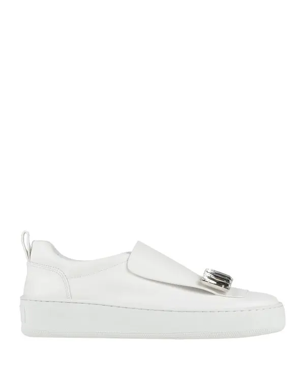 SERGIO ROSSI Embellished Leather Slip-on Sneakers