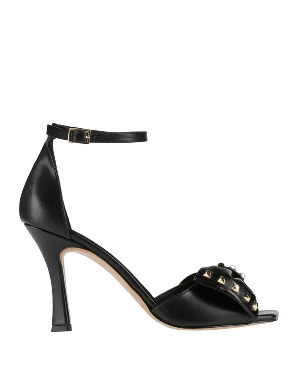 OVYE Leather Sandals With Studs And Bow Detailing