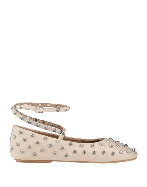 OVYE Leather Ballet Flats With Crystal Embellishments