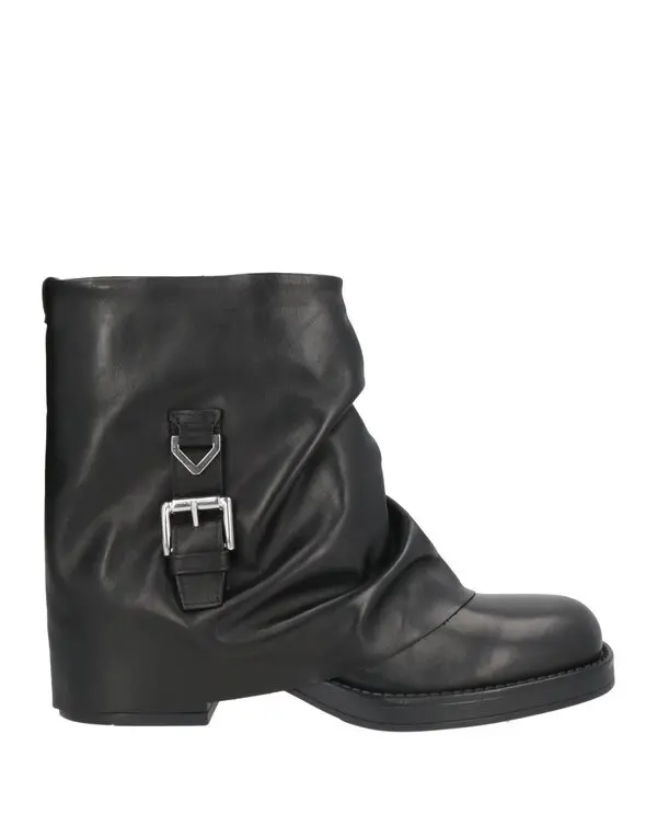 OVYE Calfskin Ankle Boots With Buckle Detail - Black