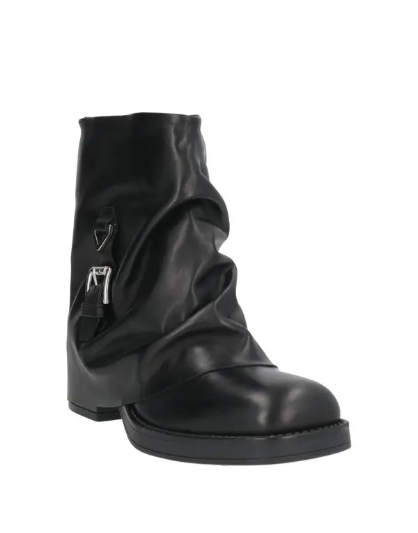 OVYE Calfskin Ankle Boots With Buckle Detail - Black