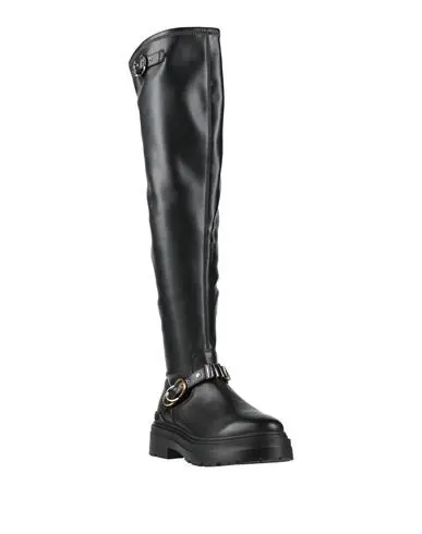Pinko Over-the-knee Leather And Synthetic Boots With Buckle Detailing