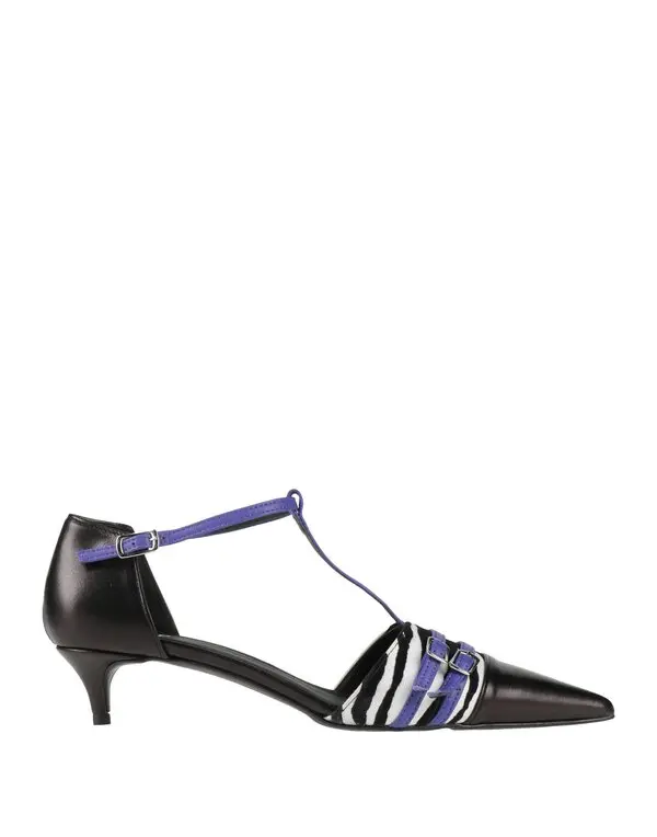 OVYE Leather T-bar Kitten Heel Pumps