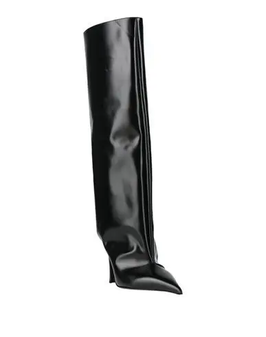 MUGLER Leather Boots With Metallized Heel