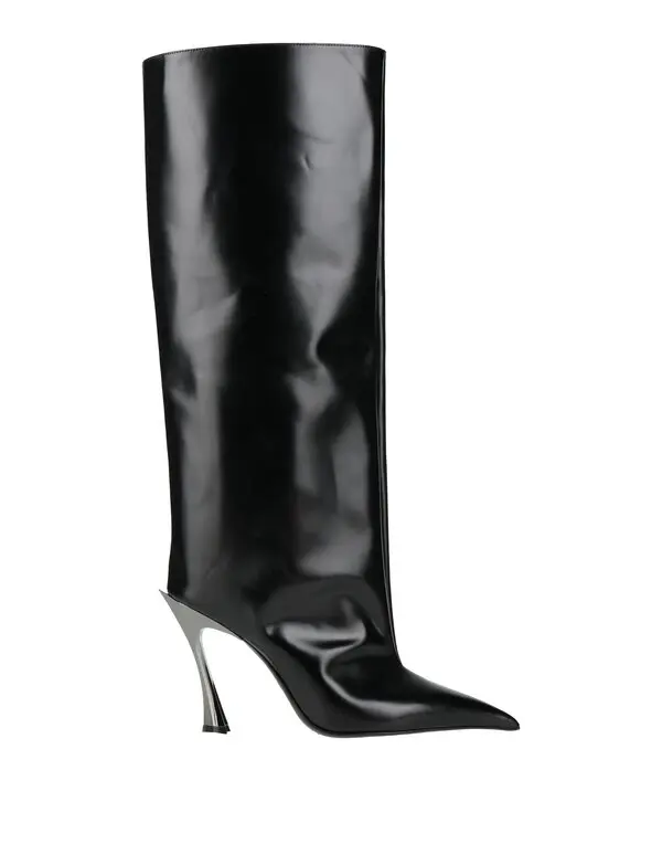 MUGLER Leather Boots With Metallized Heel
