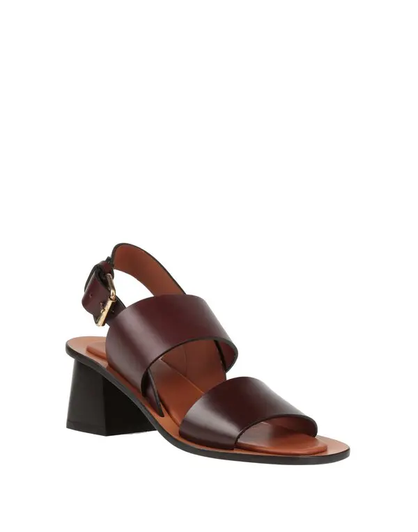 MANSUR GAVRIEL Chocolate Leather Slingback Sandals - Brown