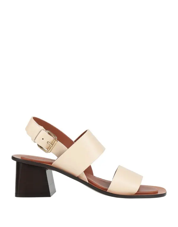 MANSUR GAVRIEL Chocolate Leather Slingback Sandals - White