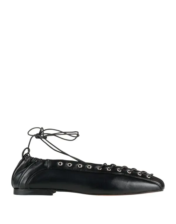 OVYE Leather Ballet Flats With Appliqués And Studs