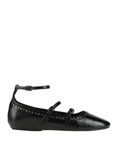OVYE Leather Mary Jane Ballet Flats With Appliqués And Studs